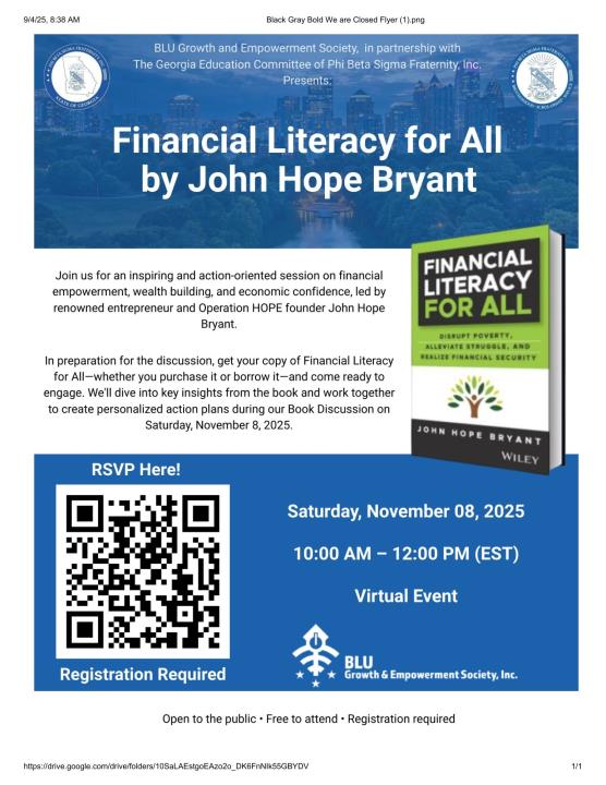 Financial Literacy for All 2025 Event - Phi Beta Sigma Fraternity, Inc ...